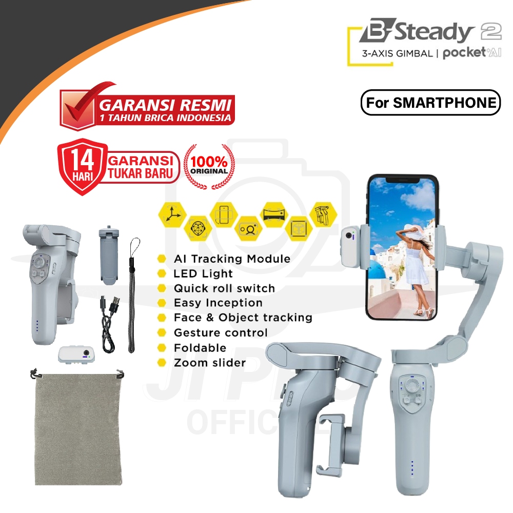 Jual Brica BSteady 2 Pocket AI Gimbal Stabilizer - B-steady 2P New AI Resmi | Shopee Indonesia