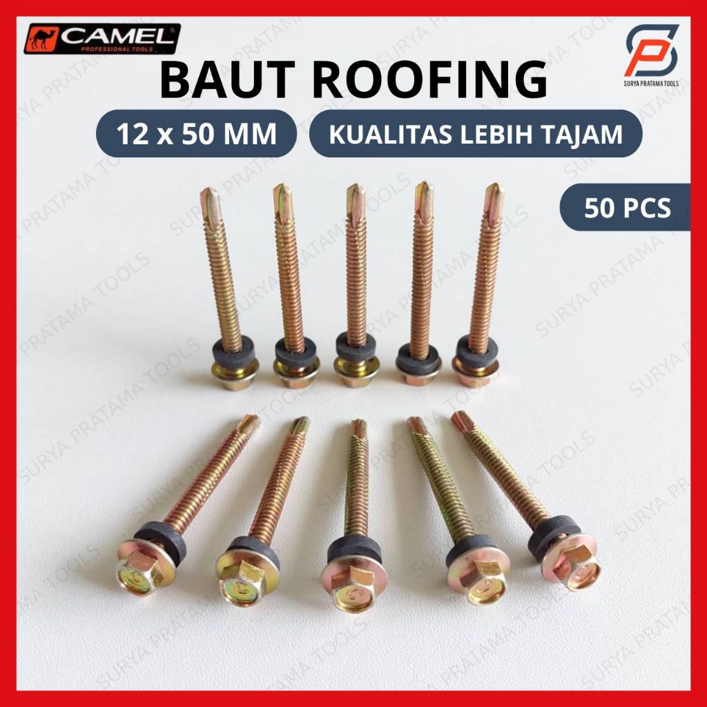 Jual Baut Roofing Camel 12x50 Isi 50 Pcs Baut Rangka Baja Ringan SDS ...