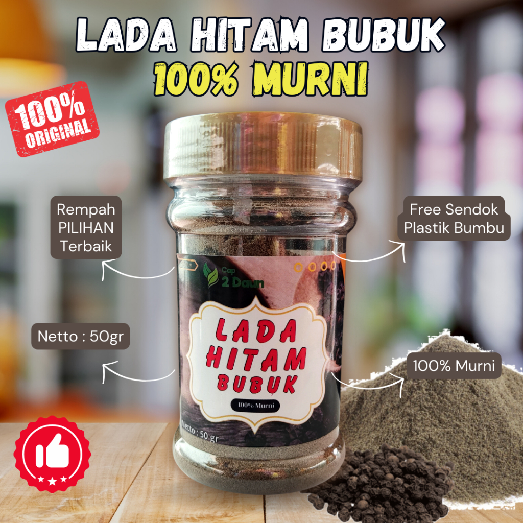 Jual Lada Hitam Bubuk Murni 100% - Kemasan Botol 60gram - By sorjo ...