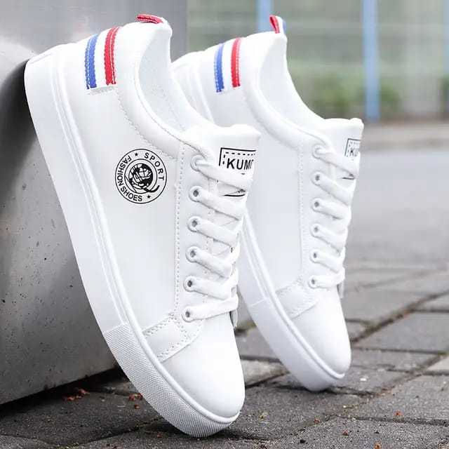 Jual Sepatu Kets Pria dan Wanita Putih Sepatu casual FLAG IKS01 ...