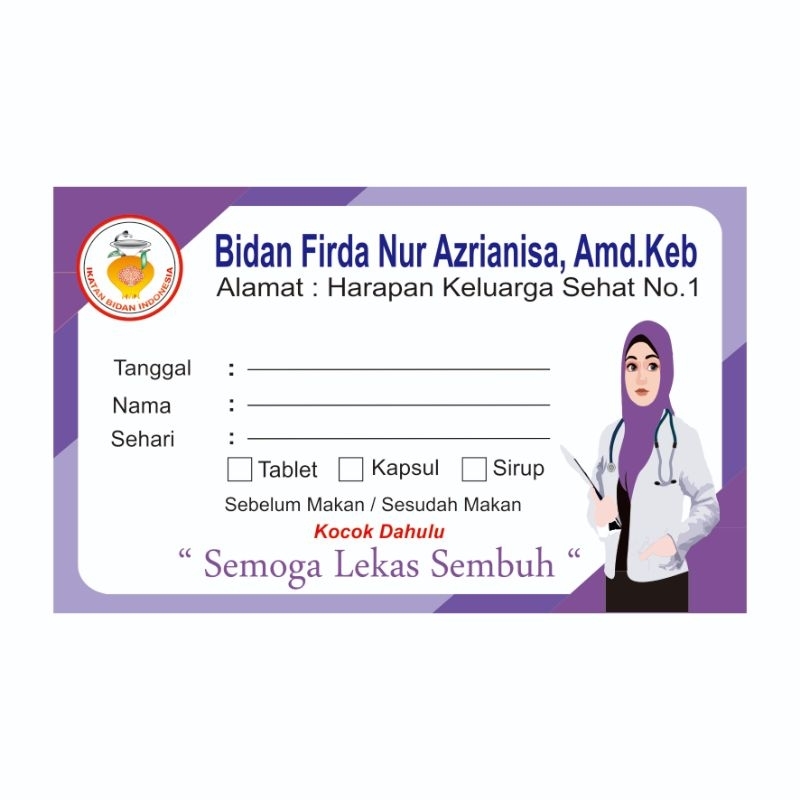 Jual Stiker Label obat Custom Nama ( 1 pak isi 50 pcs ) | Shopee Indonesia