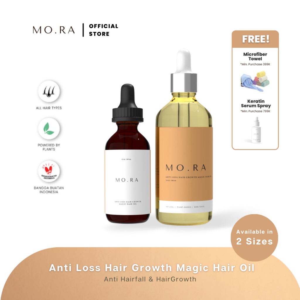 Jual Best Produk MO.RA ANTI LOSS HAIR GROWTH MAGIC HAIR OIL / VEGAN HAIR OIL / RAMBUT RONTOK ...