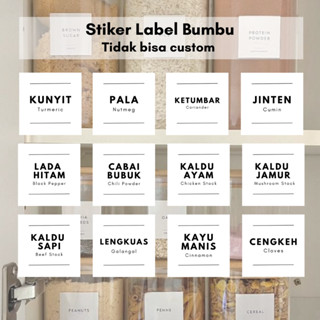 Jual Stiker Bumbu Dapur Stiker Bumbu Vinyl Dapur Aesthetic Minimal 10 ...