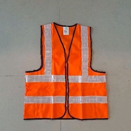 Jual Rompi Safety Proyek Orange/Rompi Safety Poliester Ziper/Rompi ...