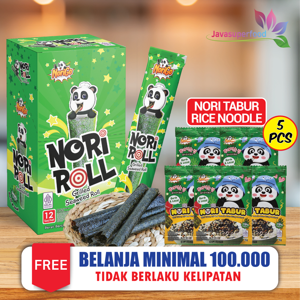 Jual Norigo / Snack Nori Roll Grilled Seaweed Roll 1 box isi 12Pcs ...