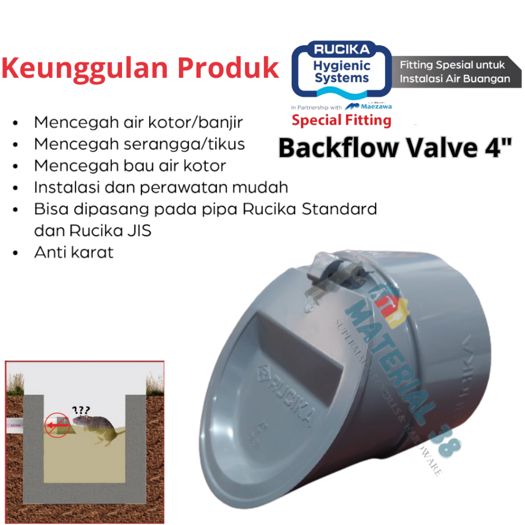 Jual Backflow Valve 4" inch PVC Rucika | Shopee Indonesia