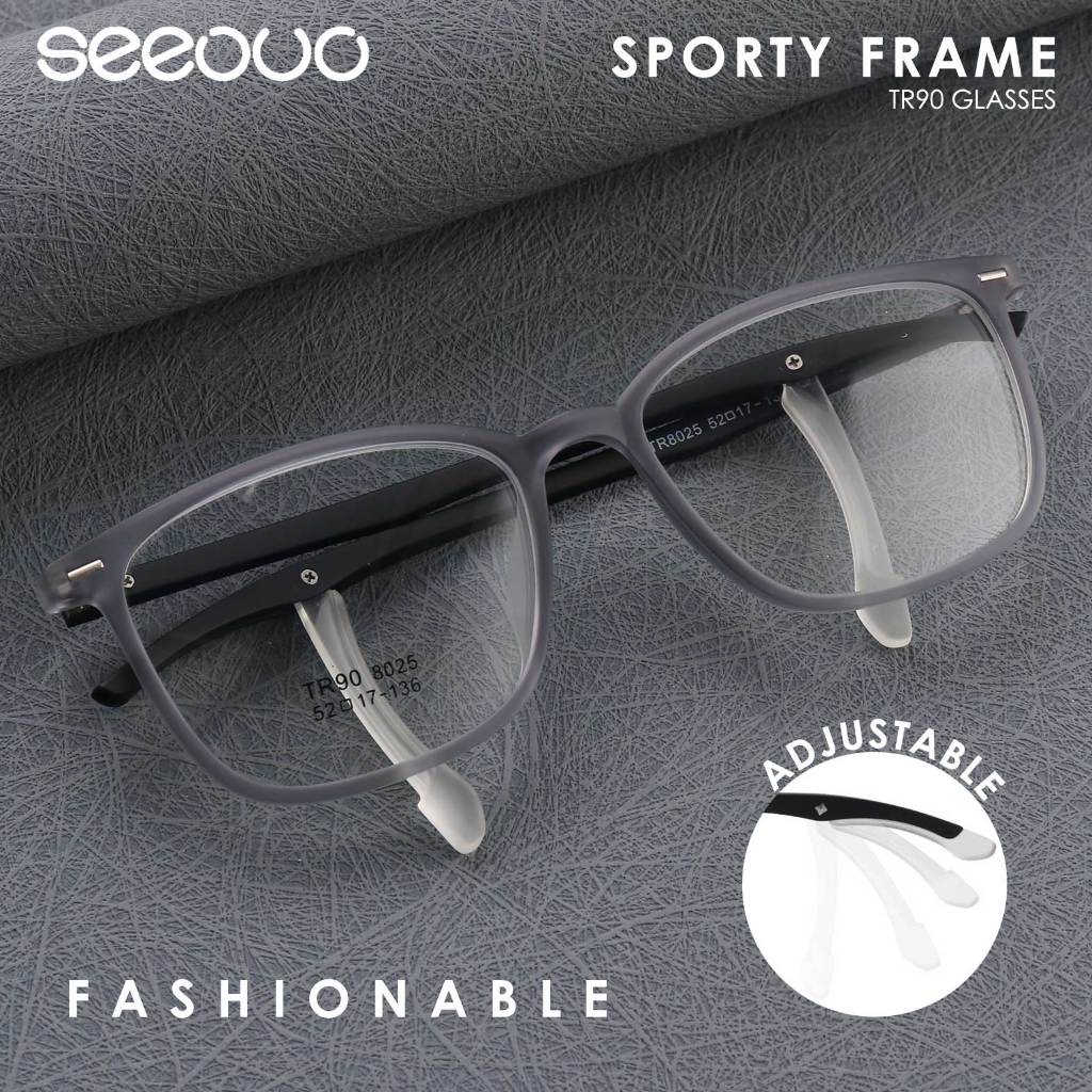 Jual Seeouo Frame Kacamata Plano Lens Model Kotak Doff Simpel Bahan TR90 Ringan Bisa Minus Pria ...
