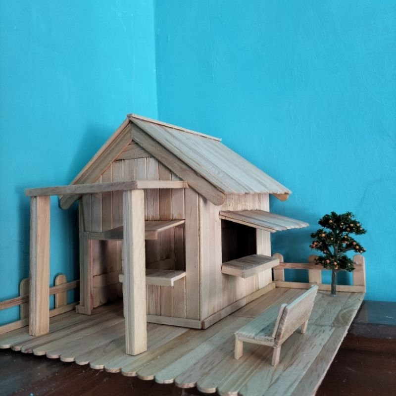 Jual Miniatur Rumah Toko Dari Stik Eskrim|Miniatur Rumah Dari Stik ...