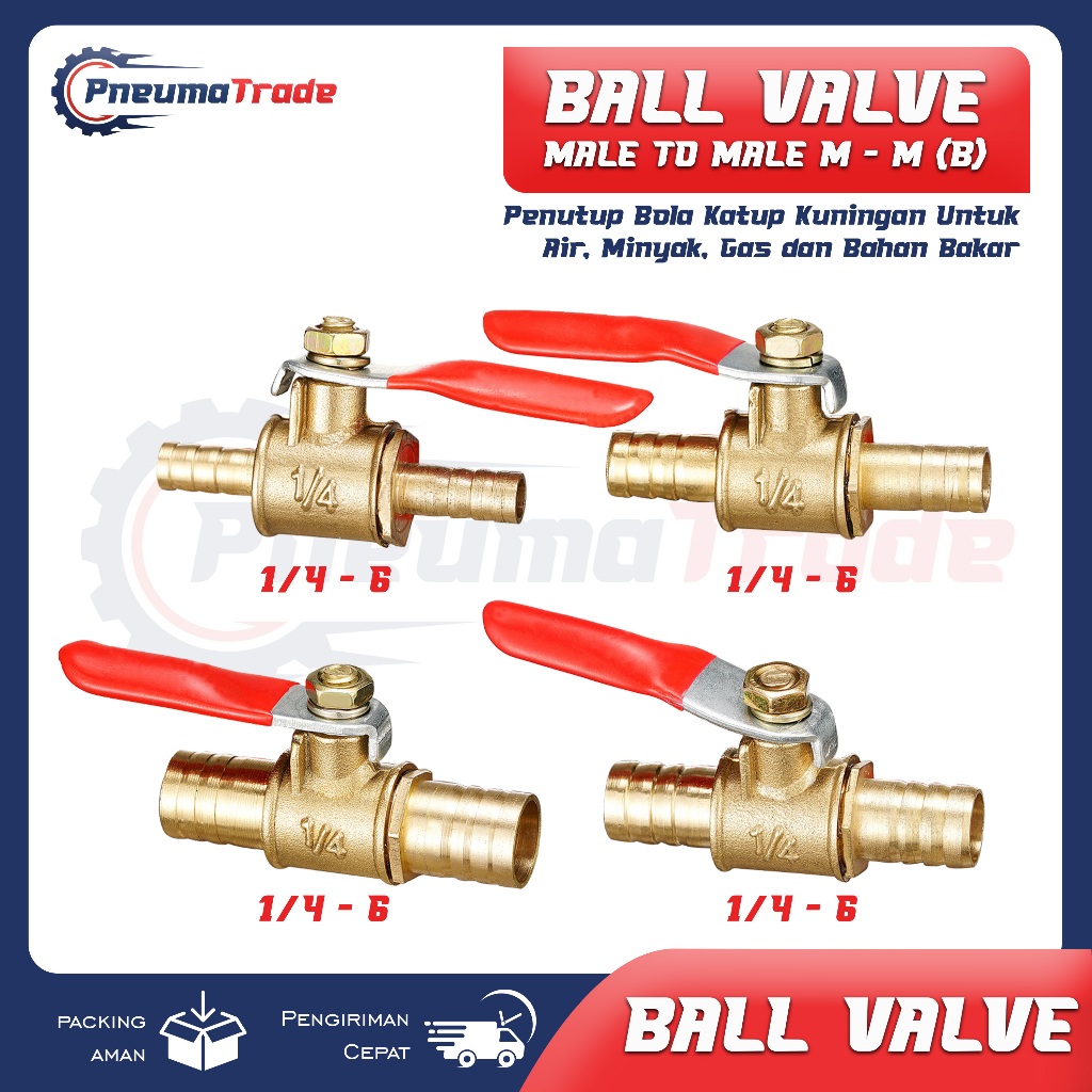Jual BALL VALVE / STOP KRAN / KERAN KUNINGAN male to male M-M 1/4 (B) | Shopee Indonesia
