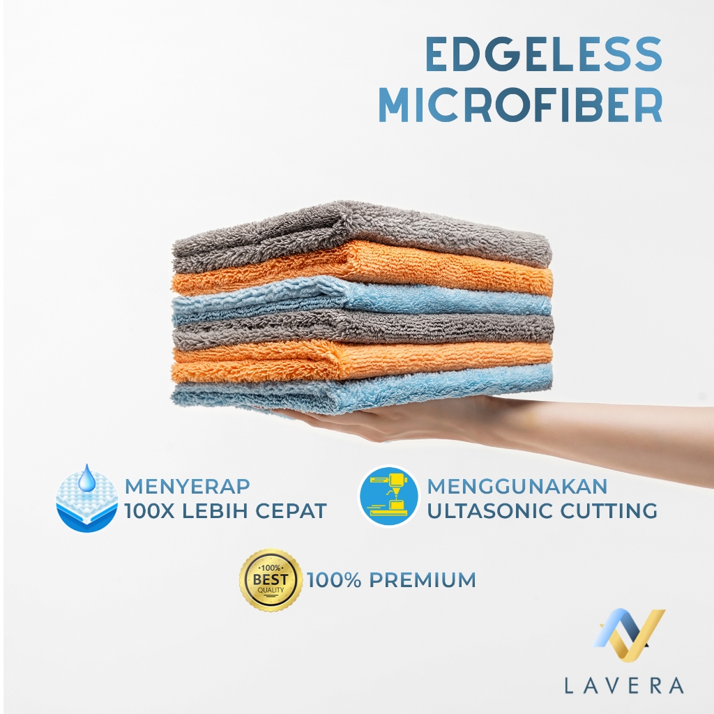 Jual Lap Microfiber Edgeless 40x40 2Sisi 400GSM Mobil Jumbo Motor Dapur ...