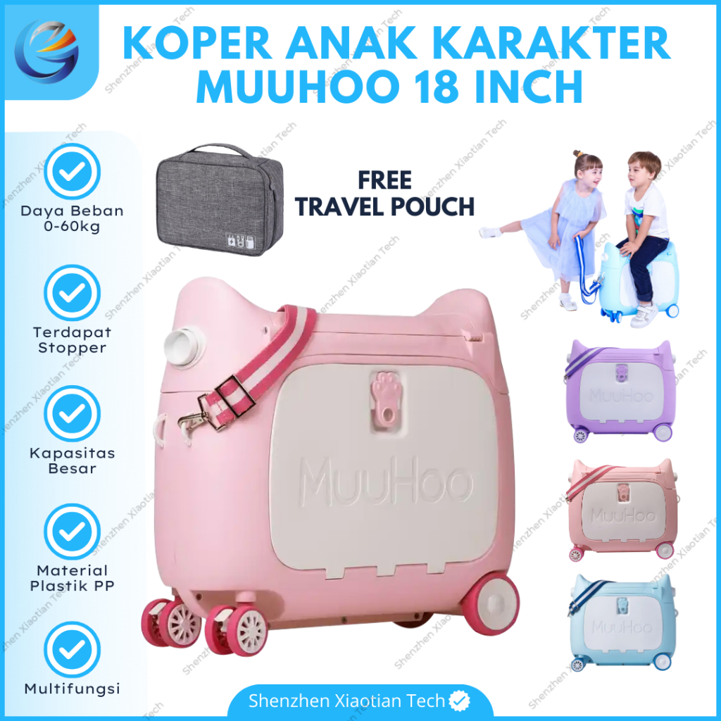 Jual Koper Kabin Anak MuuHoo 18 Inch | Koper Ride On Anak | Koper ...