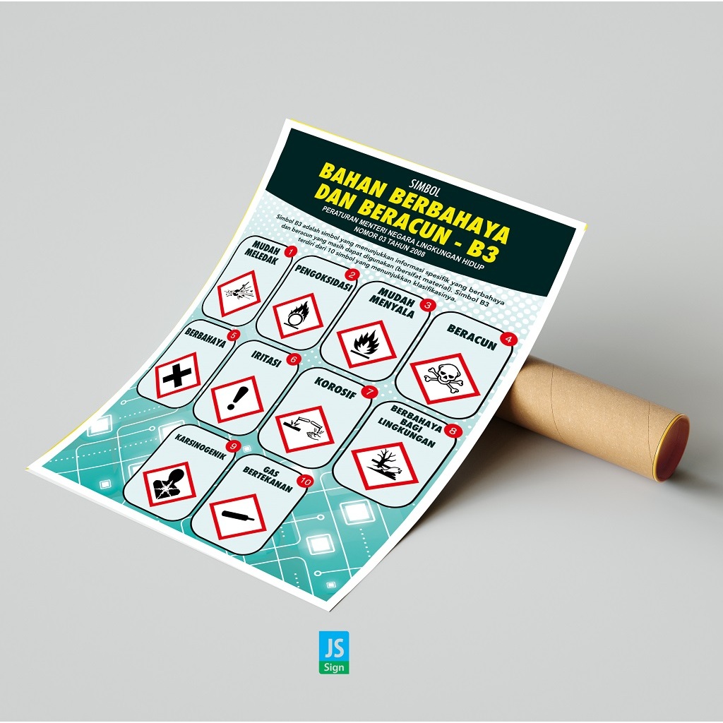 Jual POSTER SAFETY K3 SIMBOL MATERIAL B3 | Shopee Indonesia