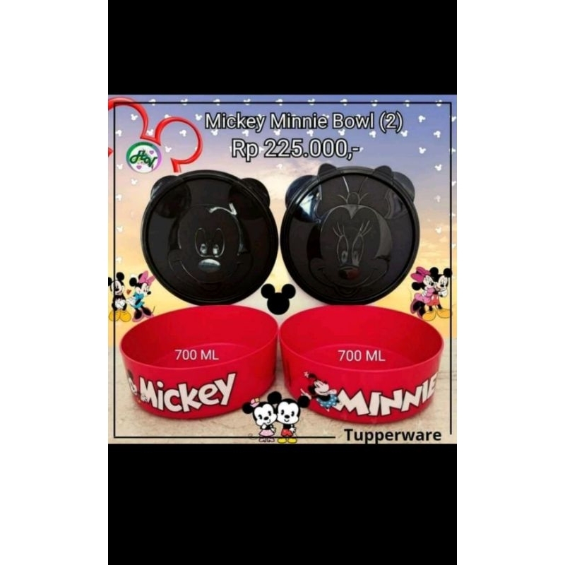 Jual Mickey Minnie bowl (2) 700ml Tupperware original 100% | Shopee ...