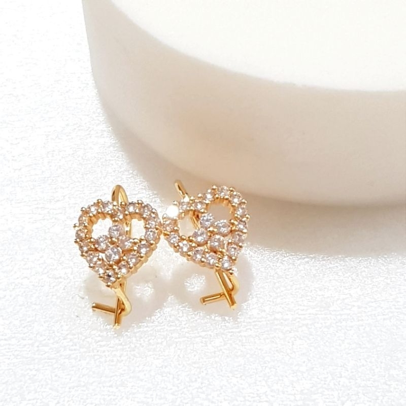 Jual Anting jepit love anting full permata love dewasa | Shopee Indonesia