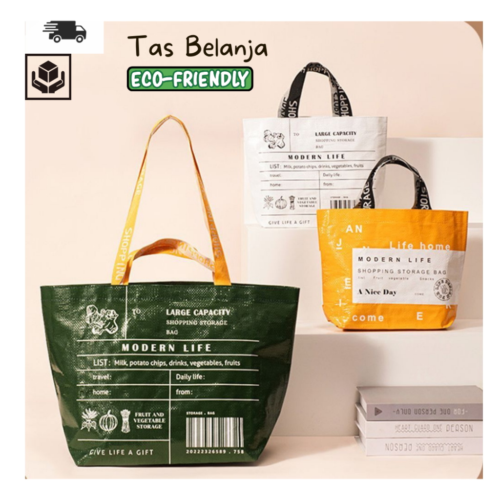 Jual Tas Belanja Trendy Eco Friendly Besar dan Kecil Waterproof ...