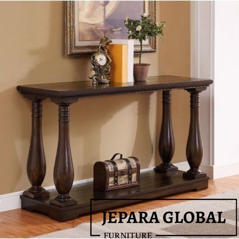 Jual Meja console jati bubut klasik brown salak - Meja hias jati - Meja ...