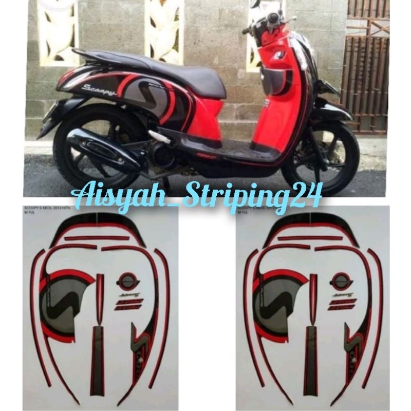 Jual (COD)stiker sticker striping lis les polet body motor honda scopy ...