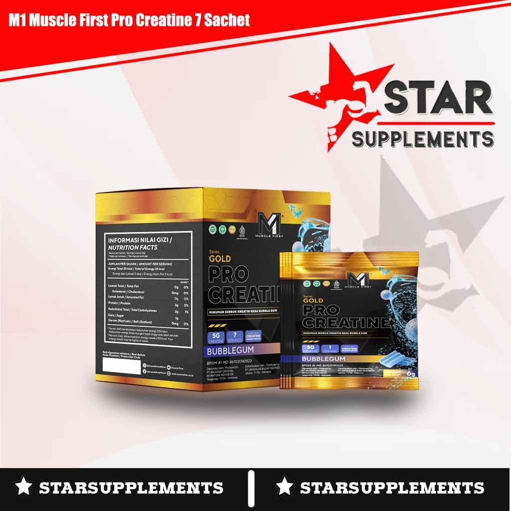 Jual M1 Muscle First Gold Pro Creatine Box Isi 7 Sachet & Eceran 1 ...