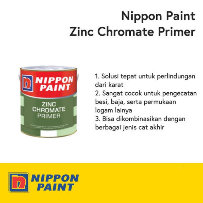Jual Cat Anti Karat Cat Dasar Nippon Paint Zinc Chromate Primer | Shopee Indonesia