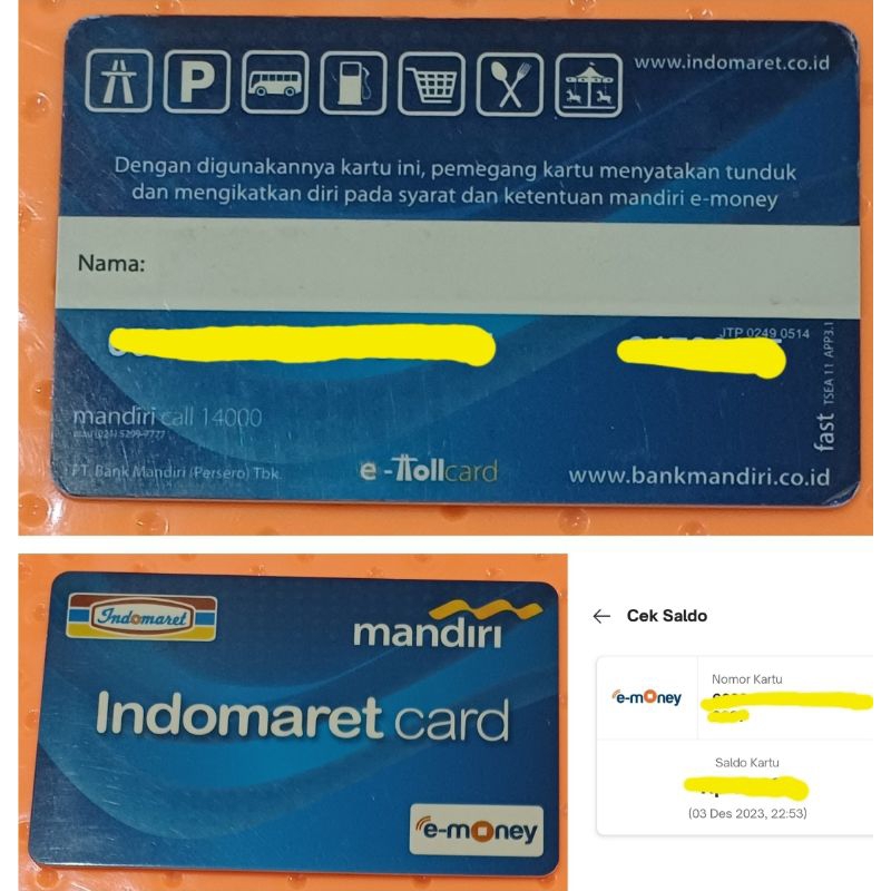 Jual KMT commuter indomaret card emoney etoll mandiri tapcash bni cashless (ada saaldo) bekas ...