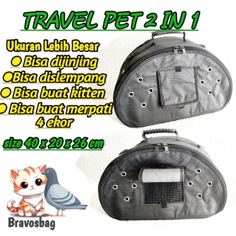 Jual Tas Kucing/Tas Hewan/Travel Pet ukuran jumbo/tas kitten umur 1-6 ...