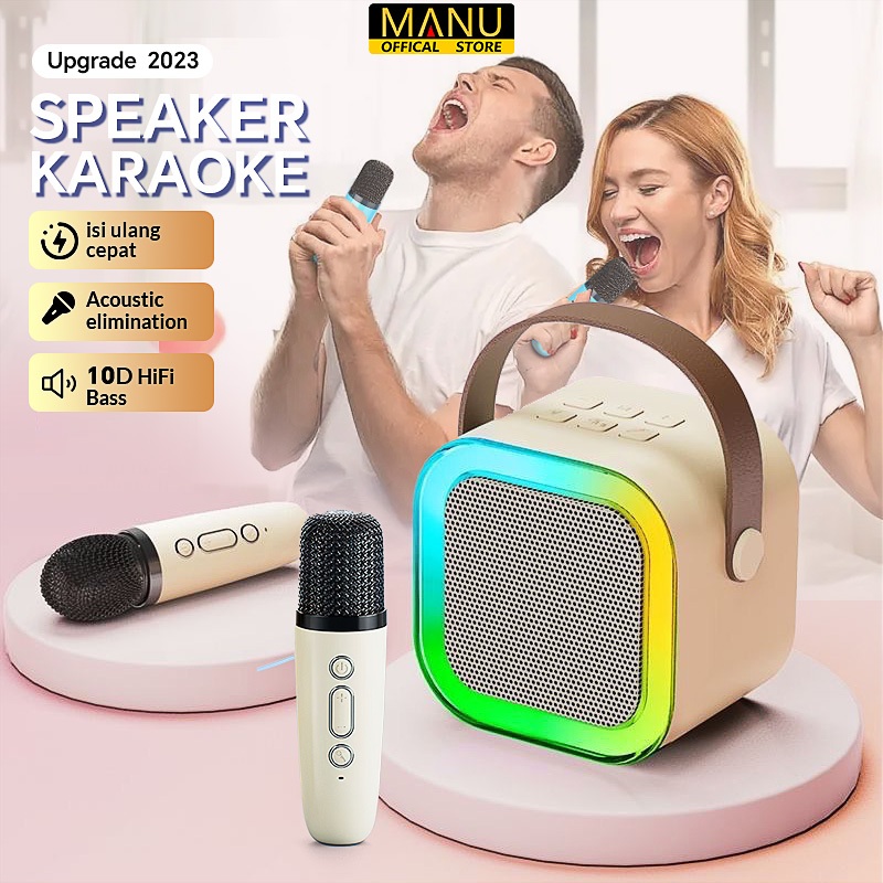Jual MANU K12 Wireless bluetooth speaker Karaoke Mini karoke set ...