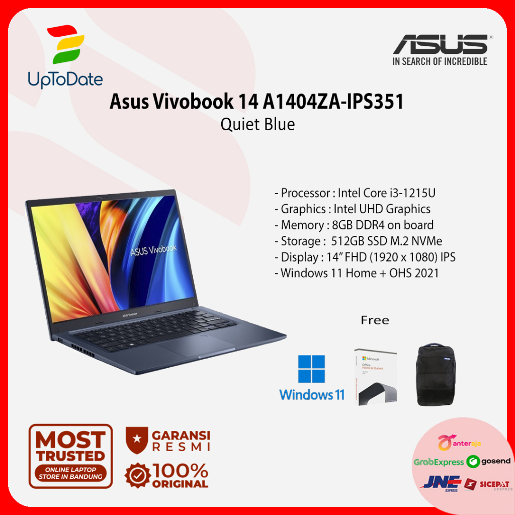 Jual ASUS Vivobook 14 A1404ZA-IPS351 Intel Core i3-1215U 8GB 512GB W11 ...
