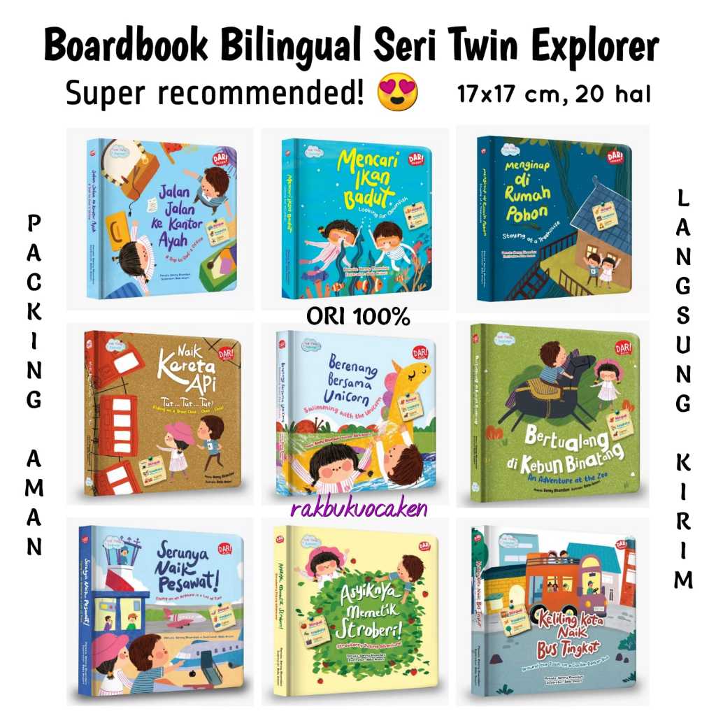 Jual BOARDBOOK The Twin Explorer Bilingual: Naik Kereta Api/Serunya ...