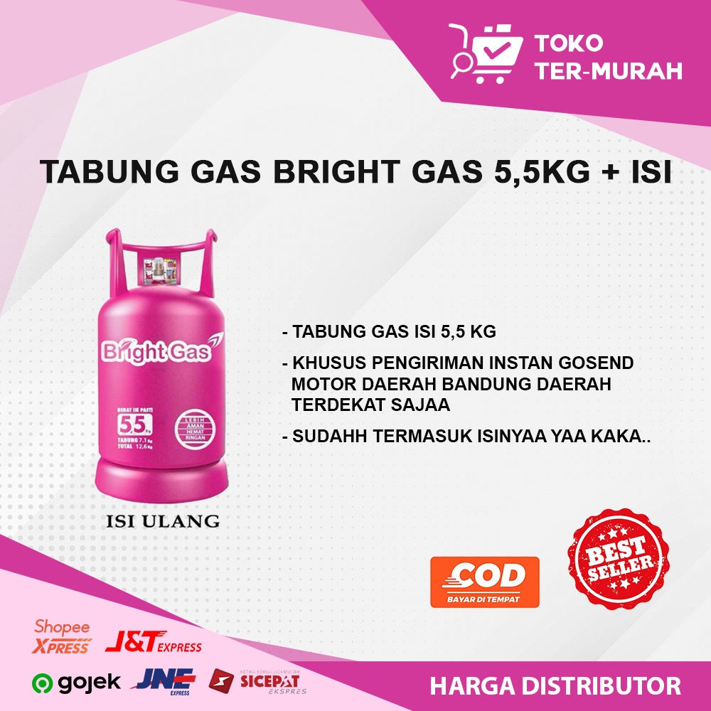 Jual TABUNG GAS BRIGHT GAS 5,5KG + ISI | Shopee Indonesia