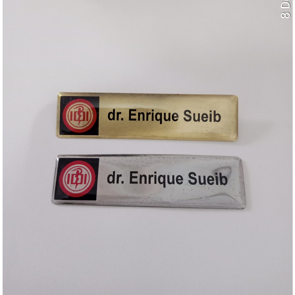 Jual name tag /nama dada logam kotak gold/silver model1 | Shopee Indonesia