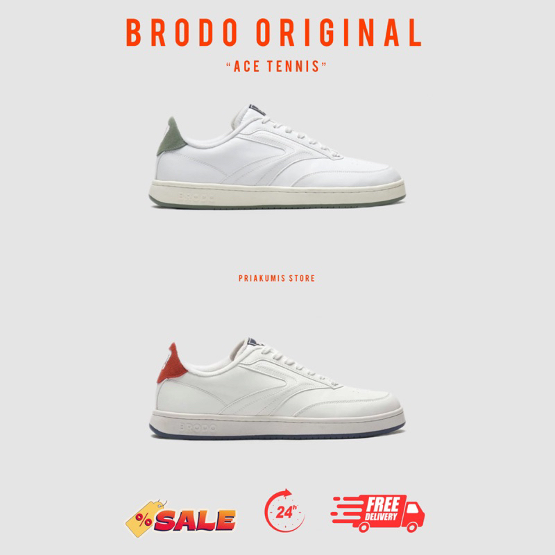 Jual BRODO - Sepatu Sneakers Ace Tennis | Shopee Indonesia