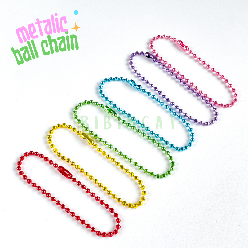 Jual [10 PCS] METALIC Rantai Biji Lada Warna / Gantungan Kunci Kuku ...