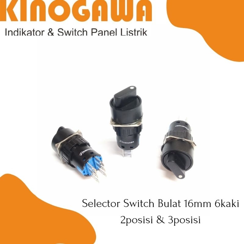 Jual KINOGAWA Selector Switch Bulat 16mm Saklar Putar Selector Ohm ...