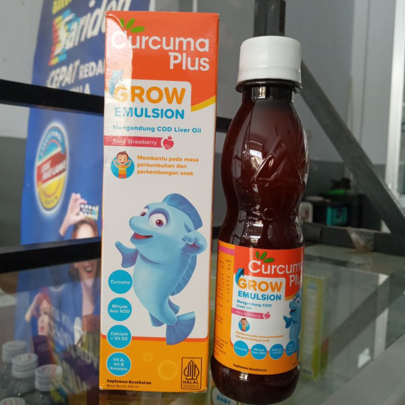 Jual CURCUMA PLUS GROW EMULSION 200 ML RASA STRAWBERRY | Shopee Indonesia