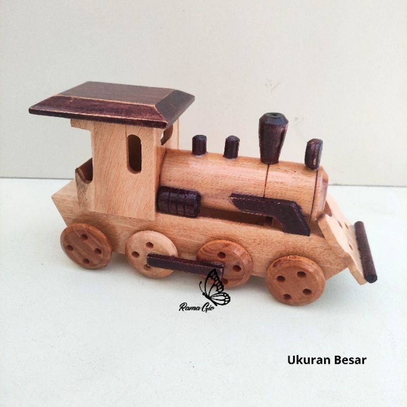 Jual MINIATUR KERETA API BAHAN KAYU UKURAN BESAR MAINAN KERETA API ...
