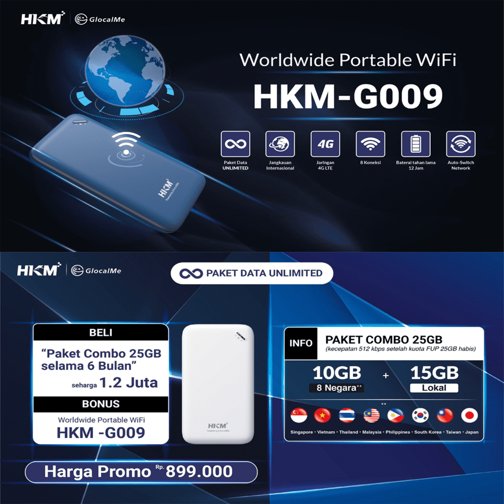 Jual Modem Mifi HKM G009 Worldwide Portable Wifi - Garansi Resmi ...