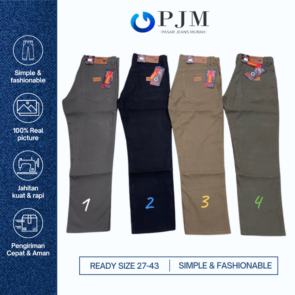 Jual Celana Panjang Keper Kasual Formal Katun Bahan Lembut Tidak Kaku ...