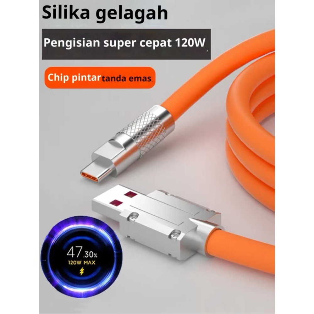 Jual Kabel Charger 120W 6A Cas Fast Charging Super Usb Micro Type C ...