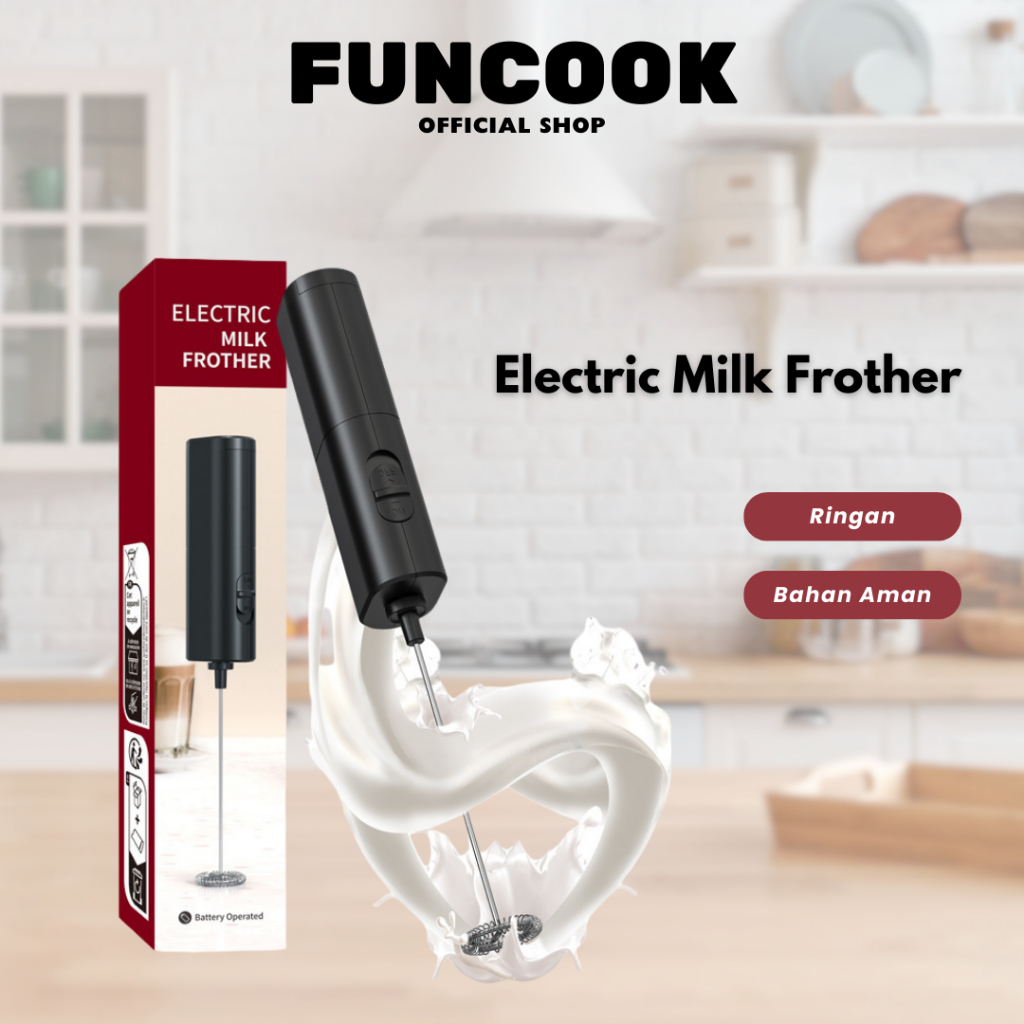 Jual FUNCOOK Pengocok Susu Milk Frother Mixer Portable Foam Kopi Susu ...