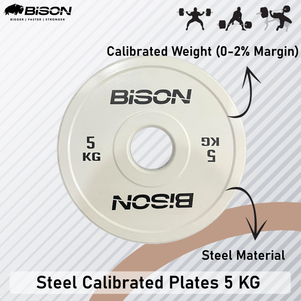 Jual Bison 5 Kg Steel Calibrated Plates Competition Plate | Shopee ...