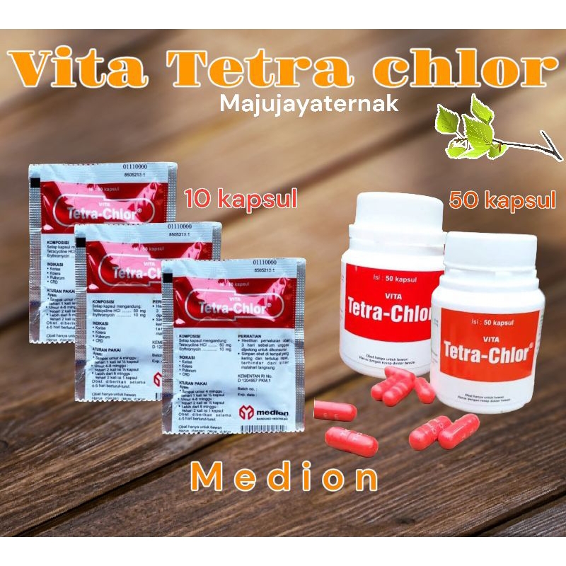 Jual vita tetrachlor 10 kapsul 50 kapsul CRD pilek ayam bebek puyuh ...