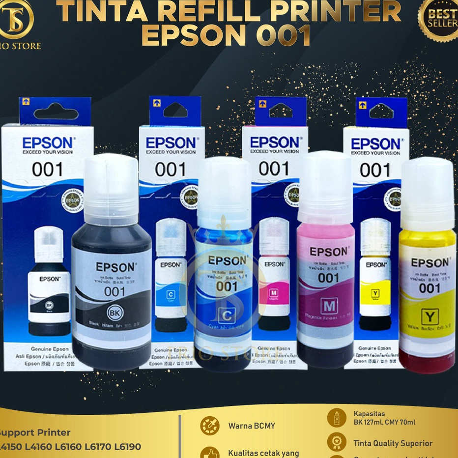 Jual Ready Stok Tinta Epson 001 For Printer L4150 L4160 L6160 L6190 ...
