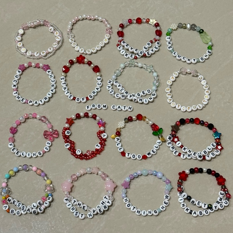 Jual RED taylor’s version (tv) - taylor swift friendship bead bracelets ...