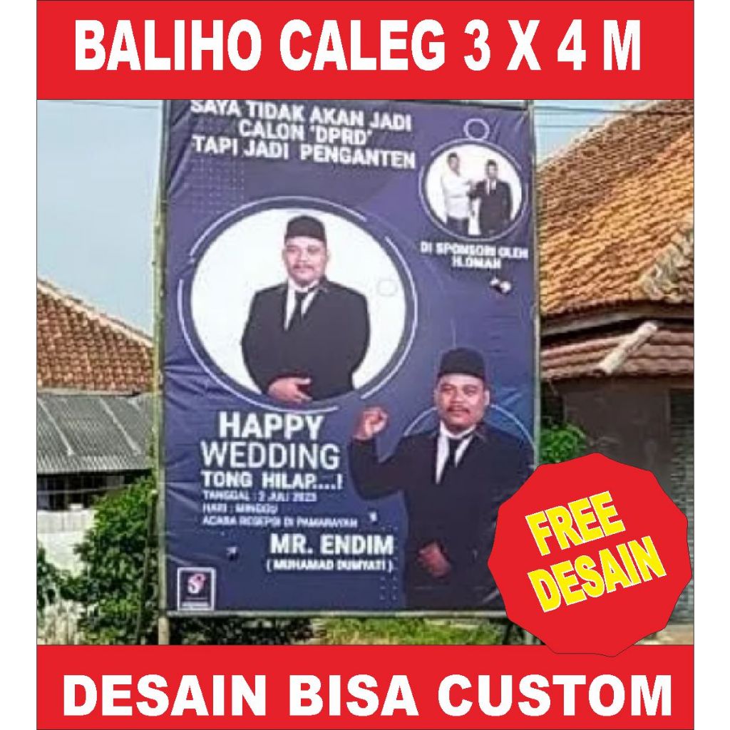 Jual Baliho Caleg ukuran 3m x 4m Bisa Custom dan Free Desain | Shopee ...