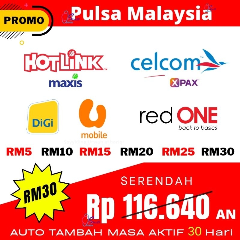 Jual Pulsa Malaysia RM5, RM10, RM15, RM20, RM25, RM30, Maxis, Digi ...