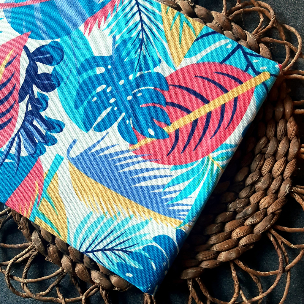 Jual Kain Kanvas Katun Motif Size 50cm x 50cm Tebal 12oz Bermotif Daun ...
