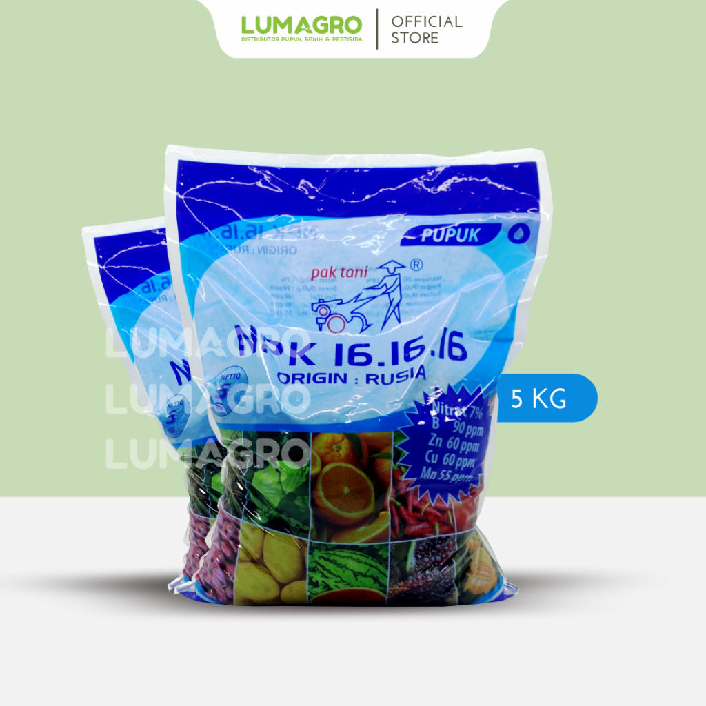 Jual Pupuk NPK 16-16-16 Pak Tani 5kg Kemasan Pabrik Nutrisi Pertumbuhan ...