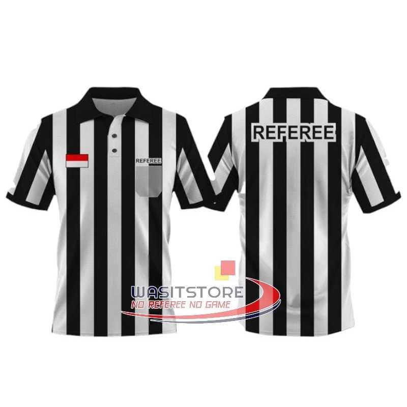 Jual BAJU WASIT VOLI/BASKET/WWE MD : GARIS HITAM PUTIH FULL PRINTING (BENDERA MERAH PUTIH ...