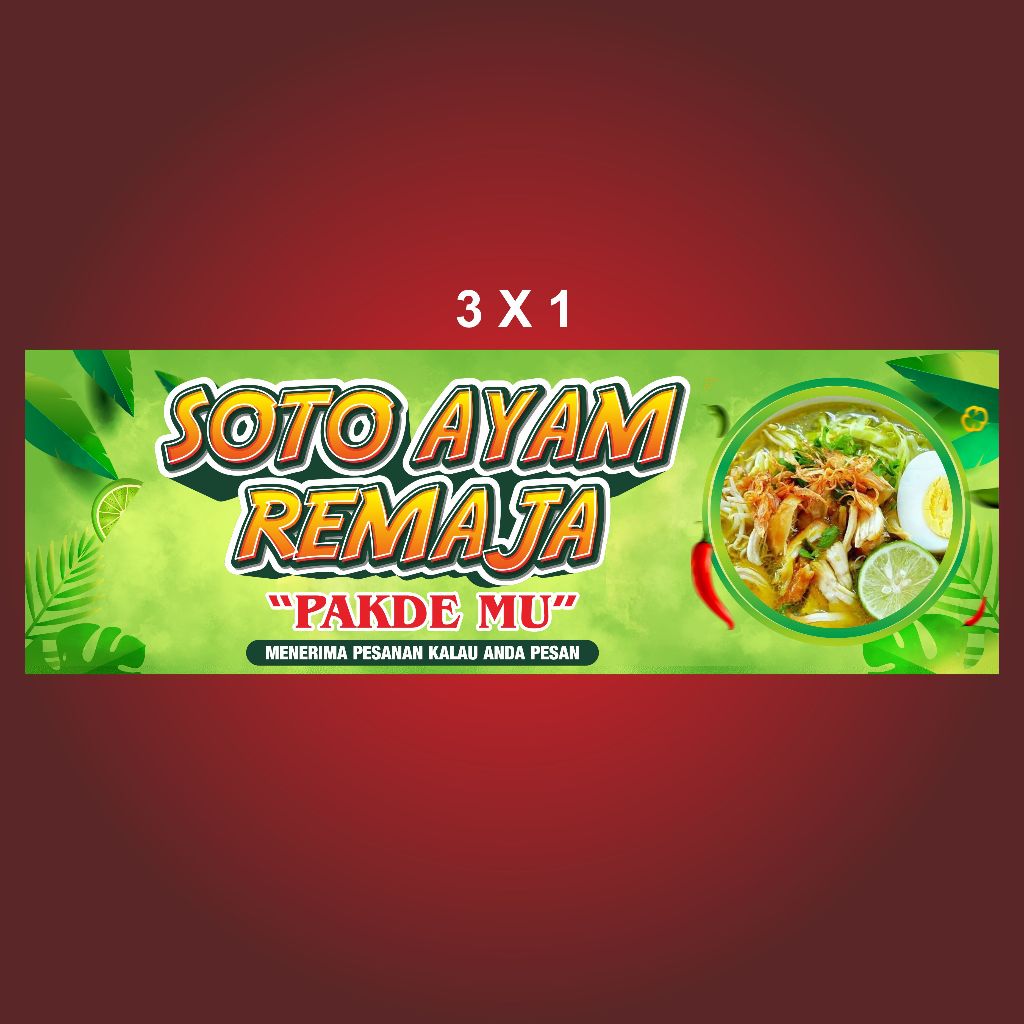 Jual BANNER SPANDUK SOTO AYAM SAPI MURAH MERIAH DESAIN MANTAB UKURAN 3 ...