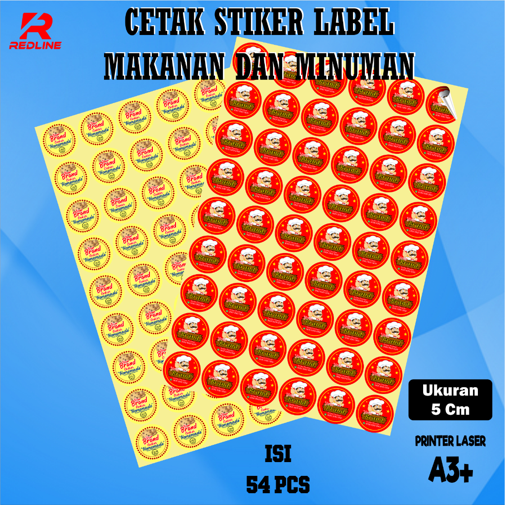 Jual Stiker Label Makanan & Minuman Ukuran 5cm Free Desain Bontak ...